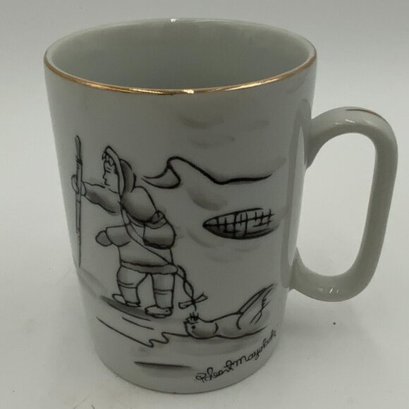 Robert Mayokok | Dining | Signed Robert Mayokok Mug Coffee Cup Inuit ...